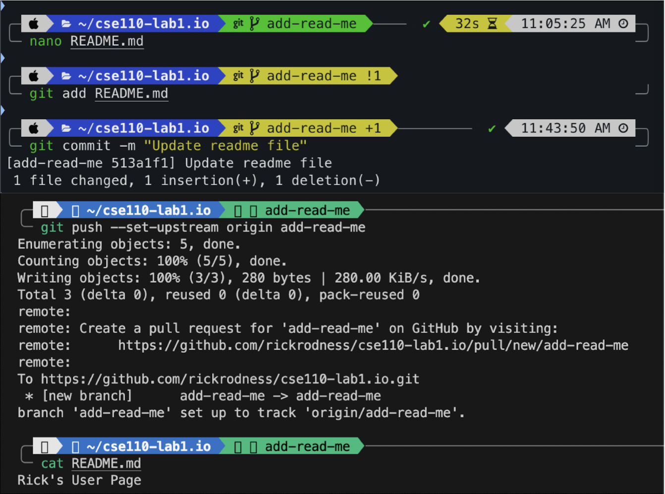 Welcome to my Github User Page | CSE-110-Lab-1